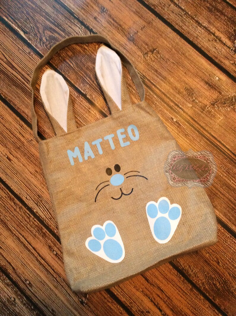 Easter Basket Personalized Easter Basket Burlap Bag Easter Bunny ...