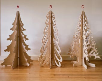 Plywood Christmas Tree With Star Cutouts (small) - Etsy