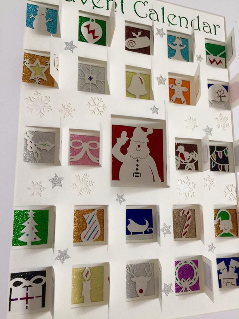 Papercutting Template Advent Calendar Cut Your Own - Etsy
