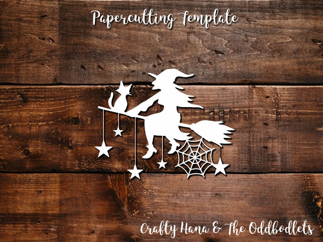 Papercutting Template – Halloween Witch – Printable PDF/JPEG, Easy ...