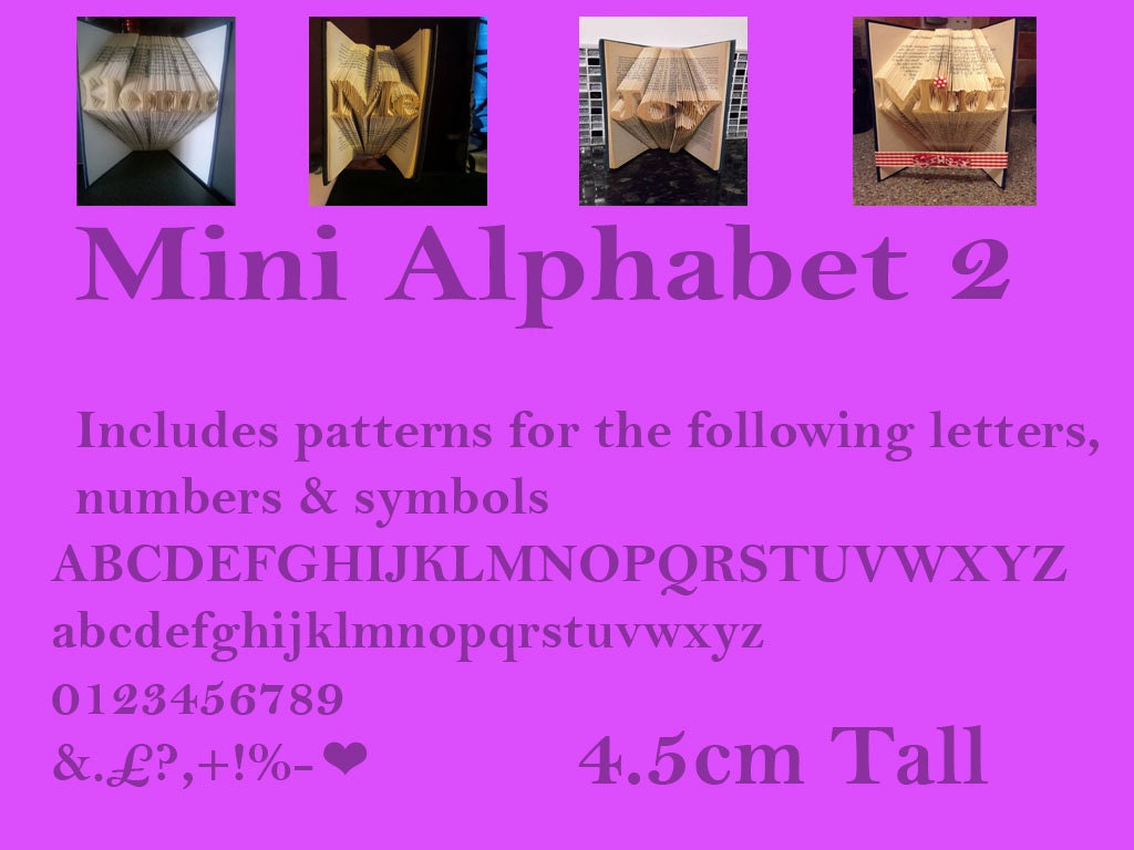 Mini Alphabet Book Folding Patterns - Mini Alphabet 2 - Etsy