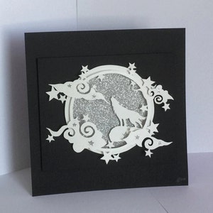 Papercutting Template - Silver Wolf - Cut Your Own - 2 Layered ...