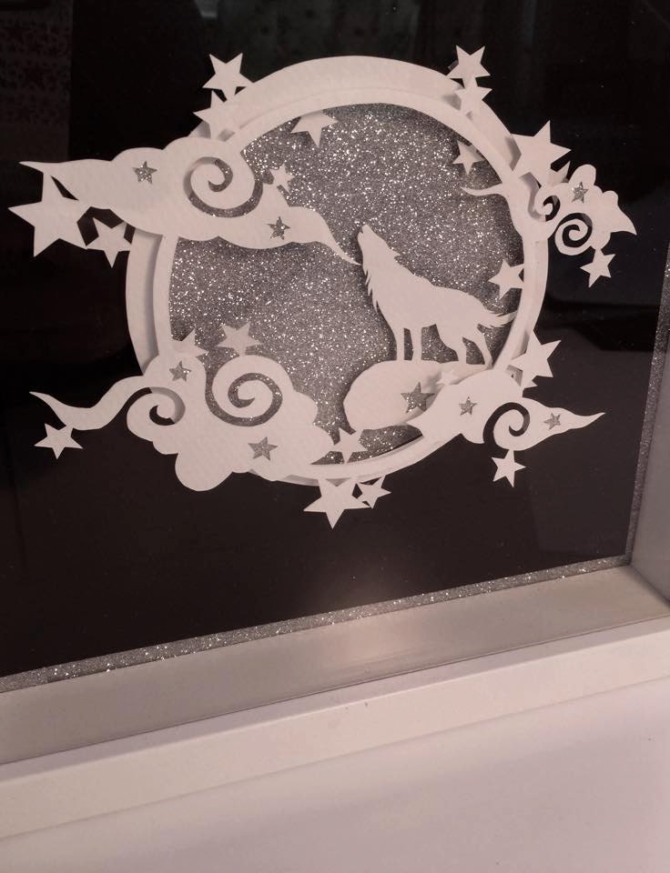 Papercutting Template Silver Wolf Cut your own 2 layered | Etsy