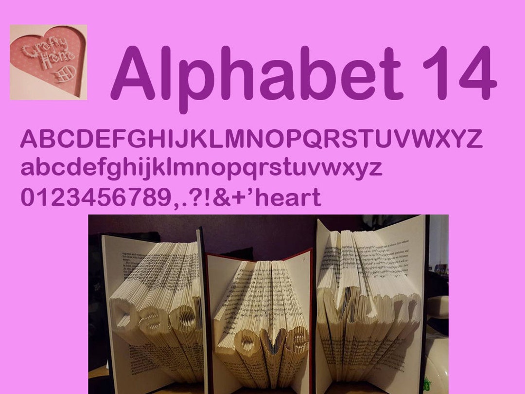 Book Folding Pattern - Alphabet 14 - Quick & Easy - Mark, Measure and ...