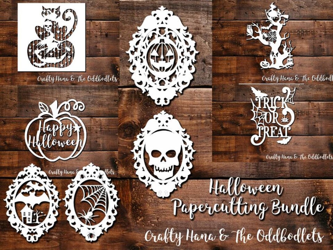 10 Halloween Papercutting Template - JPEG/PDF Files/black and White and ...