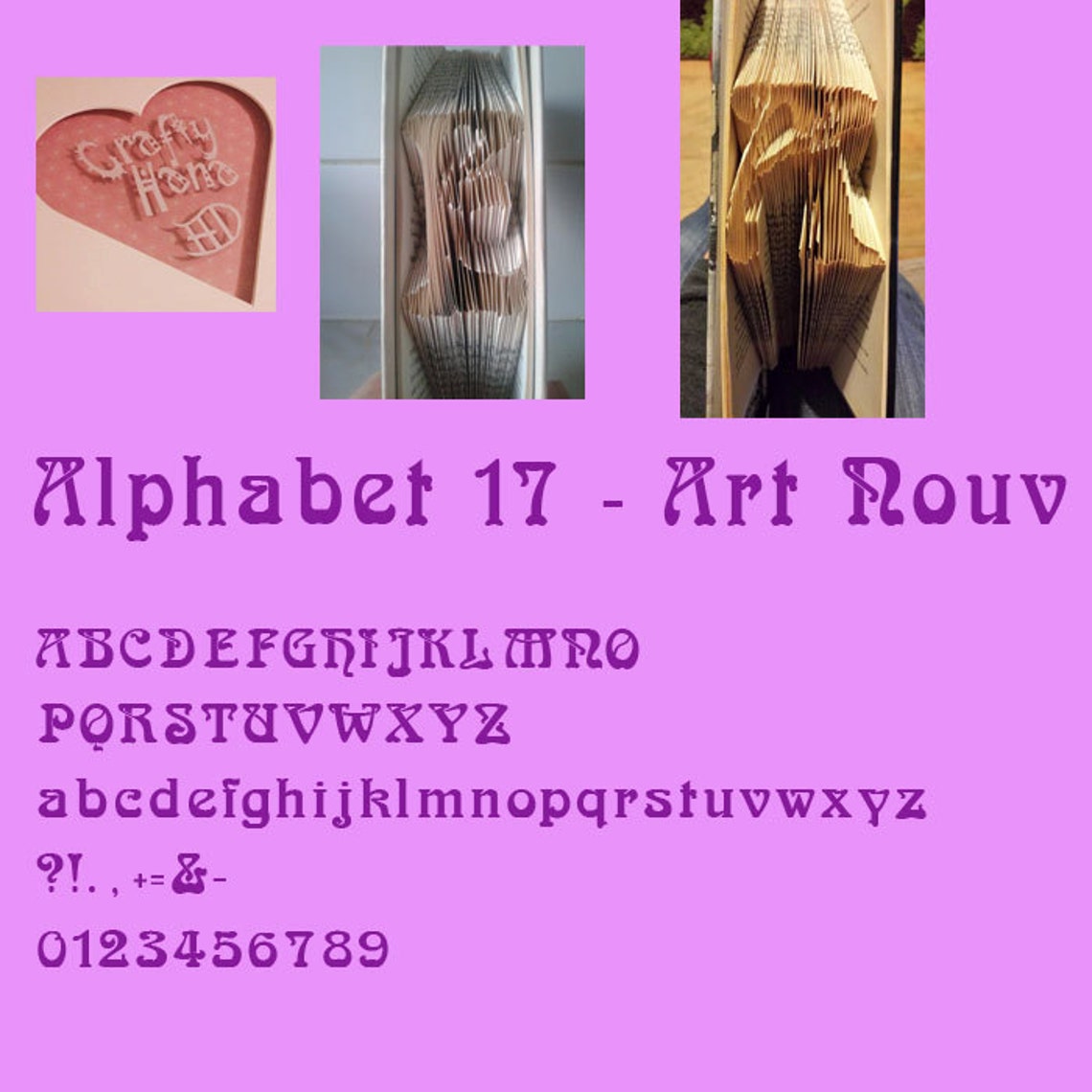 Book Folding Pattern Alphabet 17 Art Nouv Full | Etsy