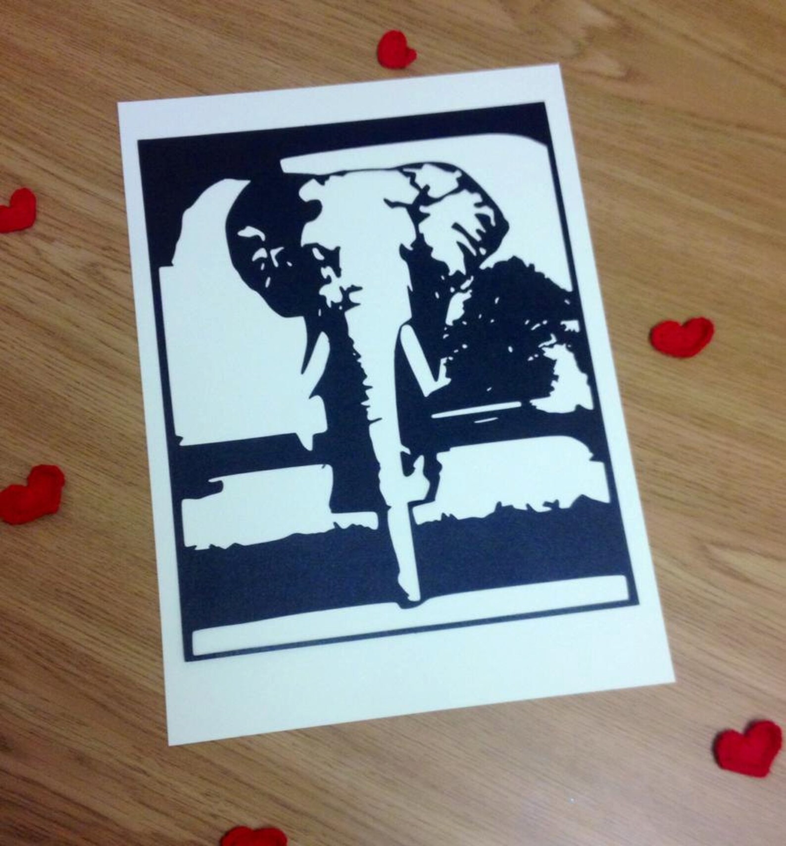 Papercutting Template Elephant Cut You Own Paper Cut Art | Etsy