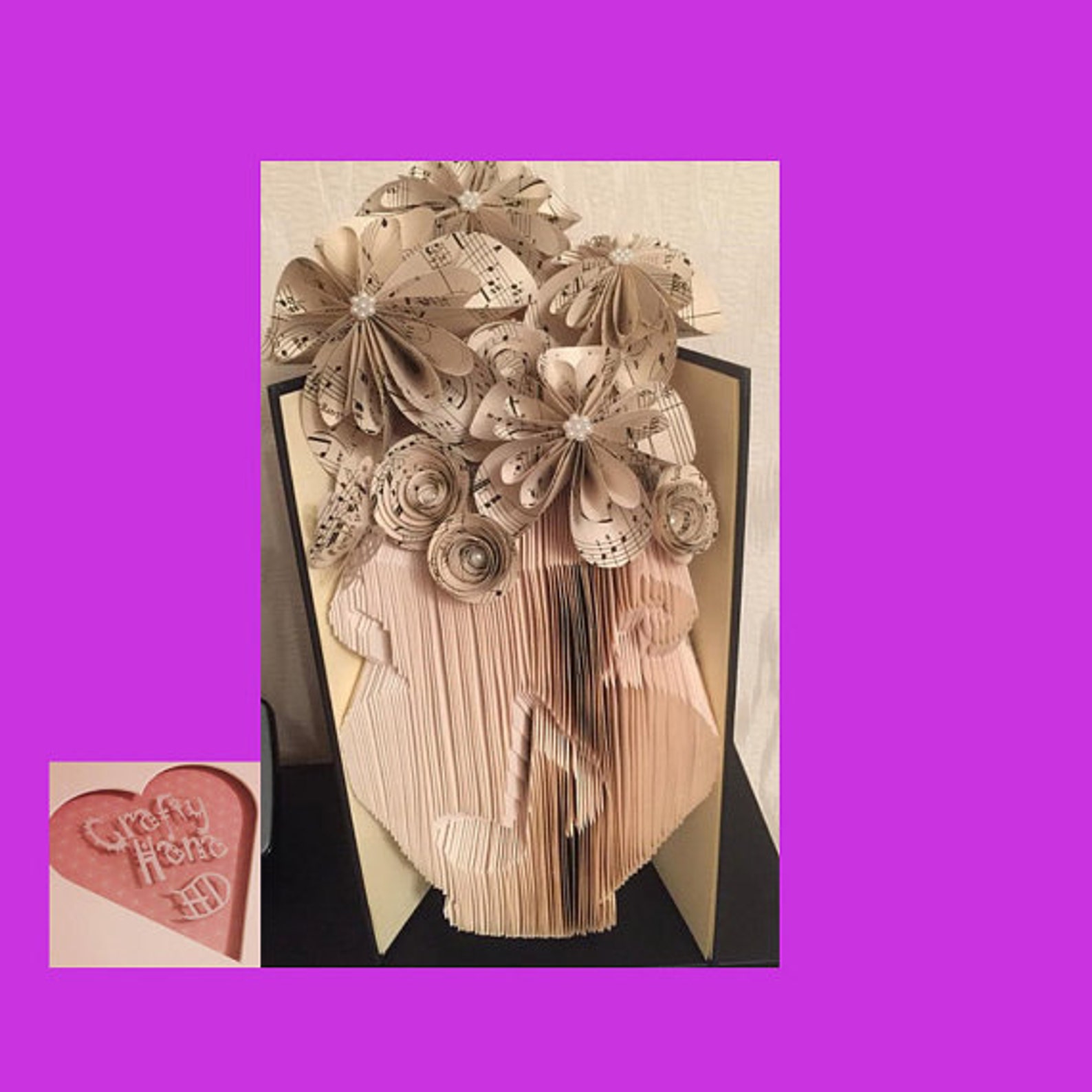 Book Folding Pattern - Music Note Vase - 199 Folds - Measure, Mark ...