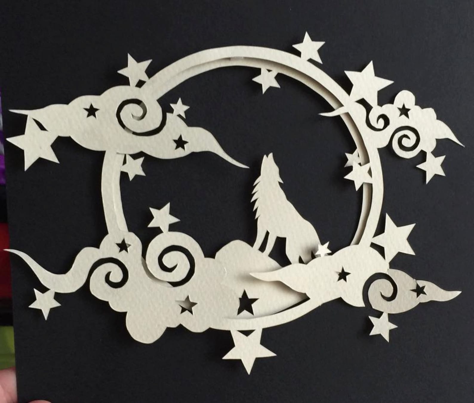 Papercutting Template - Silver Wolf - Cut Your Own - 2 Layered ...