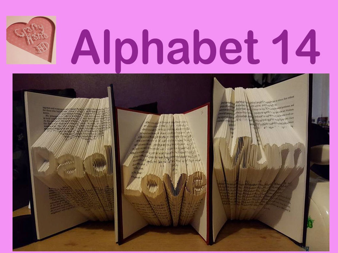 Book Folding Pattern Alphabet 14 Full Multi Line | Etsy