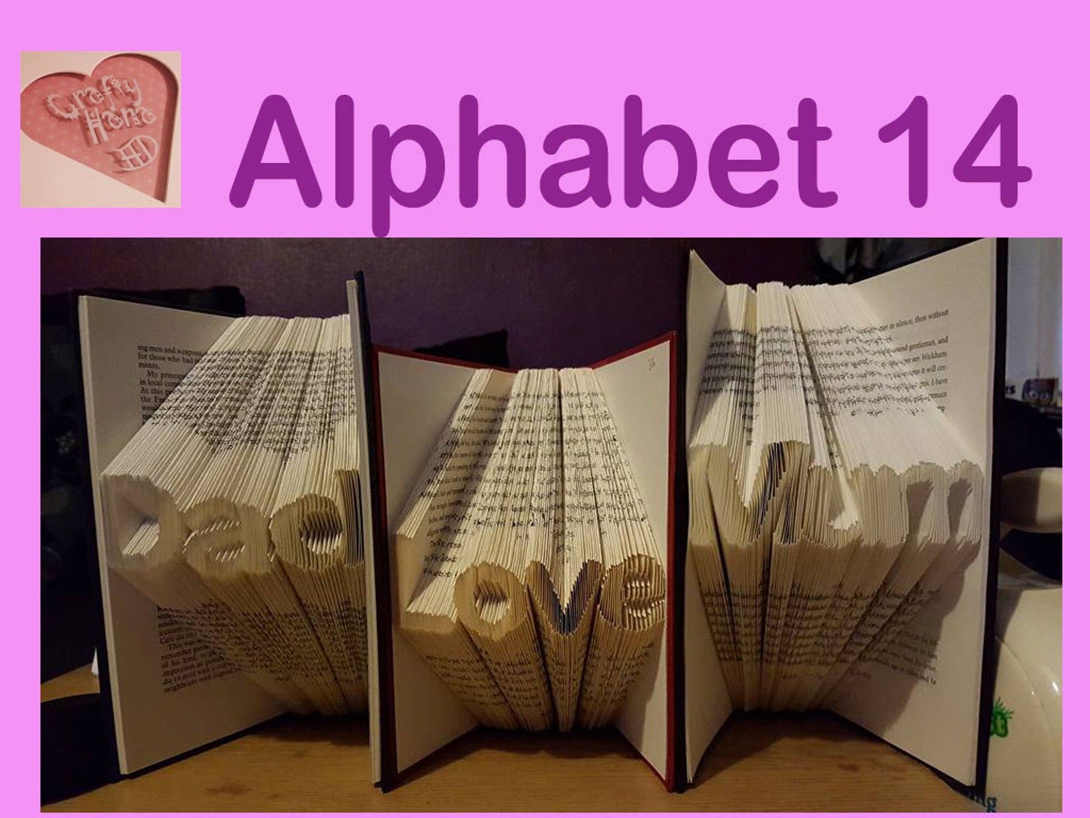 Book Folding Pattern Alphabet 14 Full Multi Line | Etsy