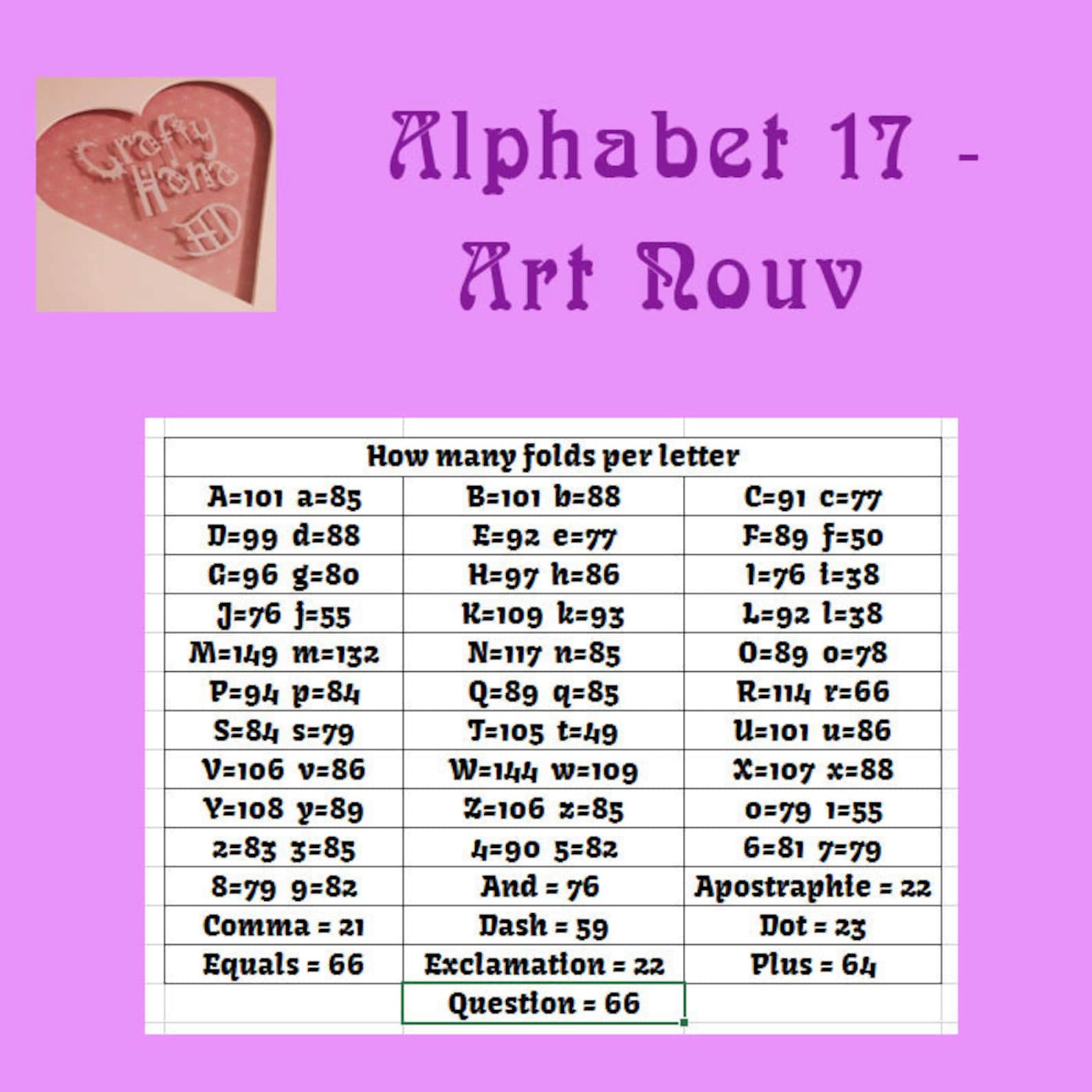 Book Folding Pattern Alphabet 17 Art Nouv Full Measurements to Create ...