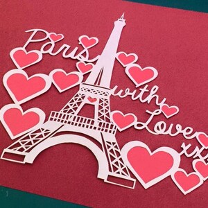 Papercutting Template - Paris With Love - Cut Your Own Valentine's Day ...