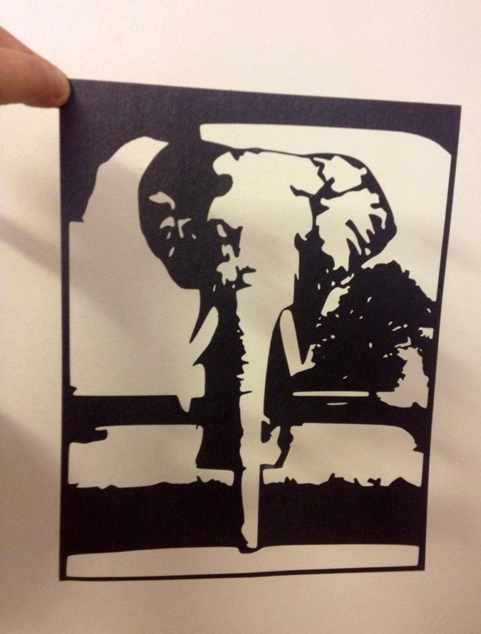 Papercutting Template Elephant Cut You Own Paper Cut Art | Etsy