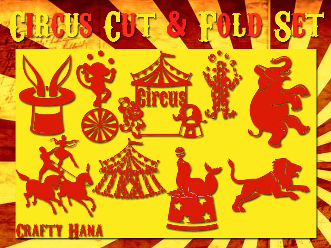 Circus Cut & Fold Book Folding Pattern Set - PDF Files - Measure, Mark ...