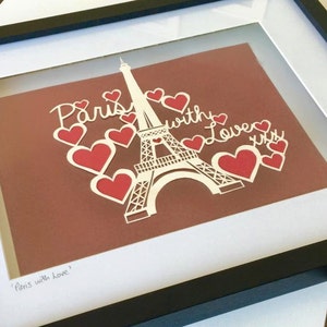 Papercutting Template - Paris With Love - Cut Your Own Valentine's Day ...