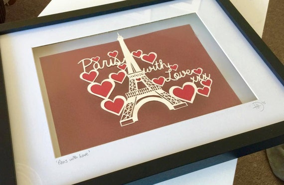Papercutting Template Paris With Love Cut Your Own | Etsy