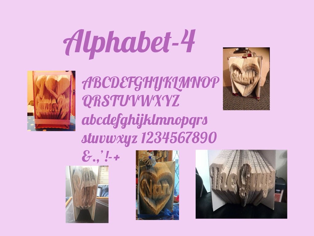 Book Folding Pattern Alphabet ALPHABET 4 Medium Font - Etsy