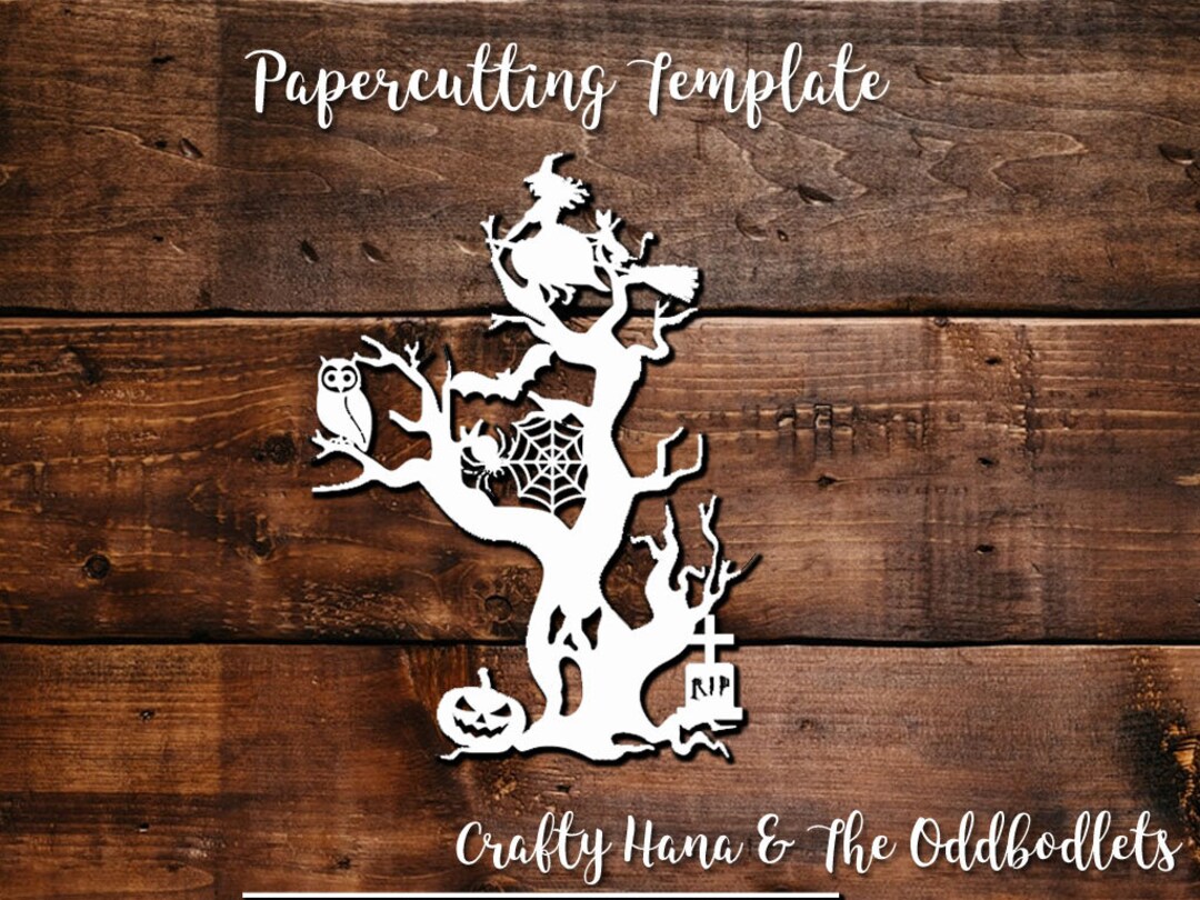 Papercutting Template - Halloween Tree - JPEG/PDF Files - Easy to ...