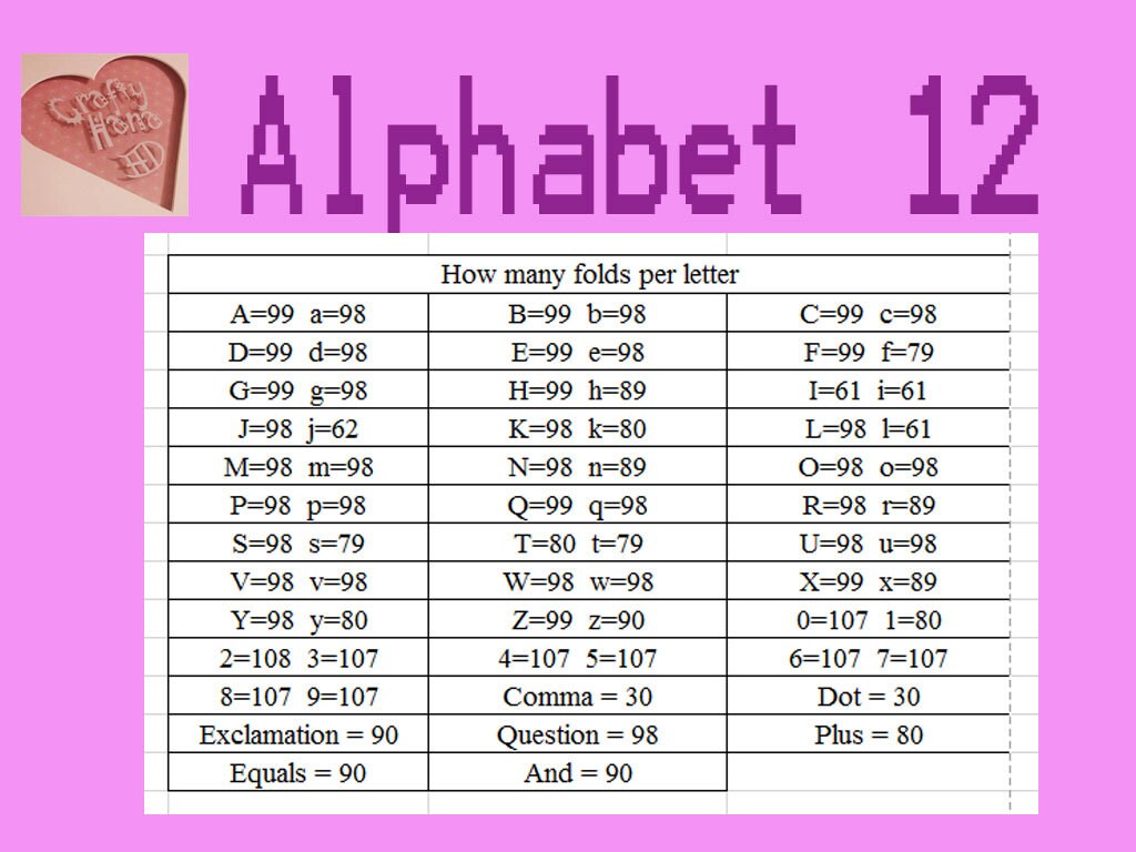 Book Folding Pattern - Alphabet 12 - Square - Full Alphabet to Make ...