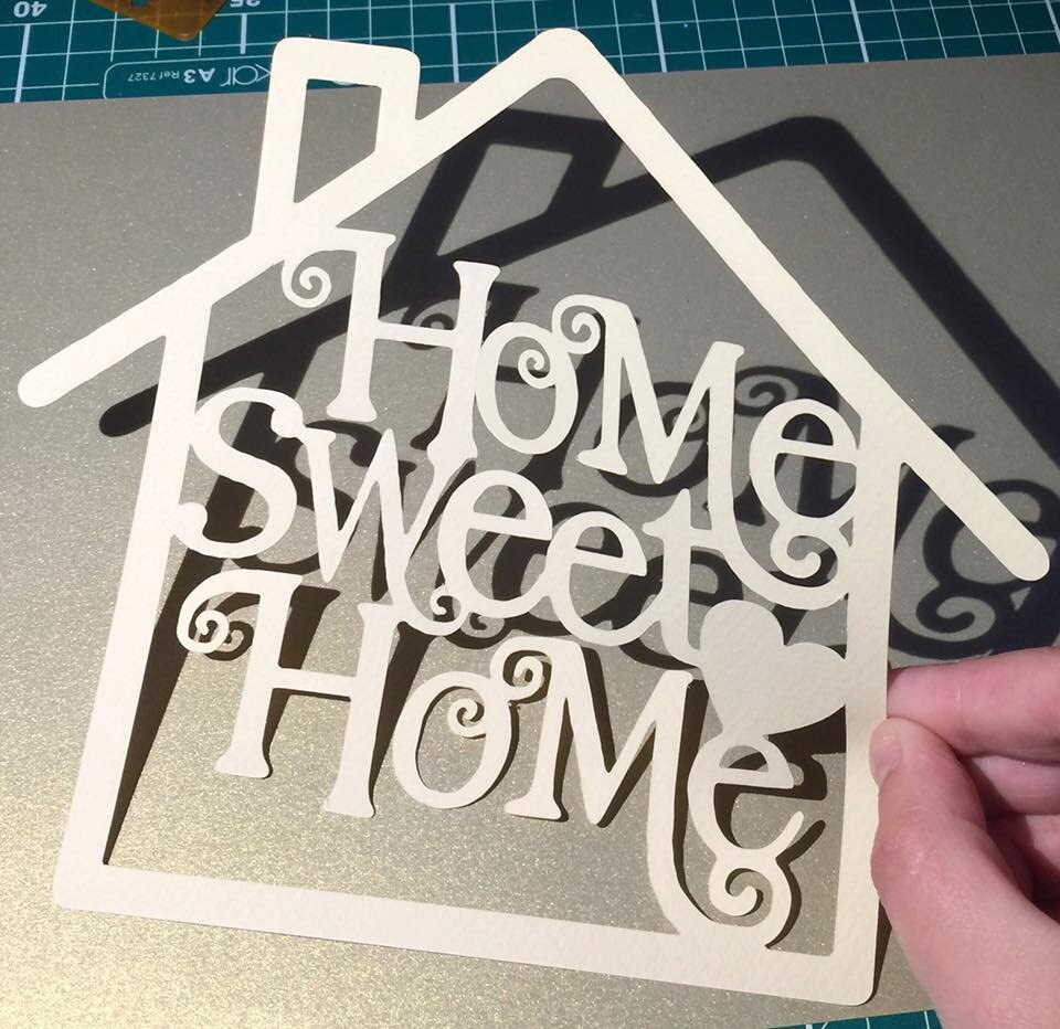 Papercutting Template Home Sweet Home Cut your own | Etsy