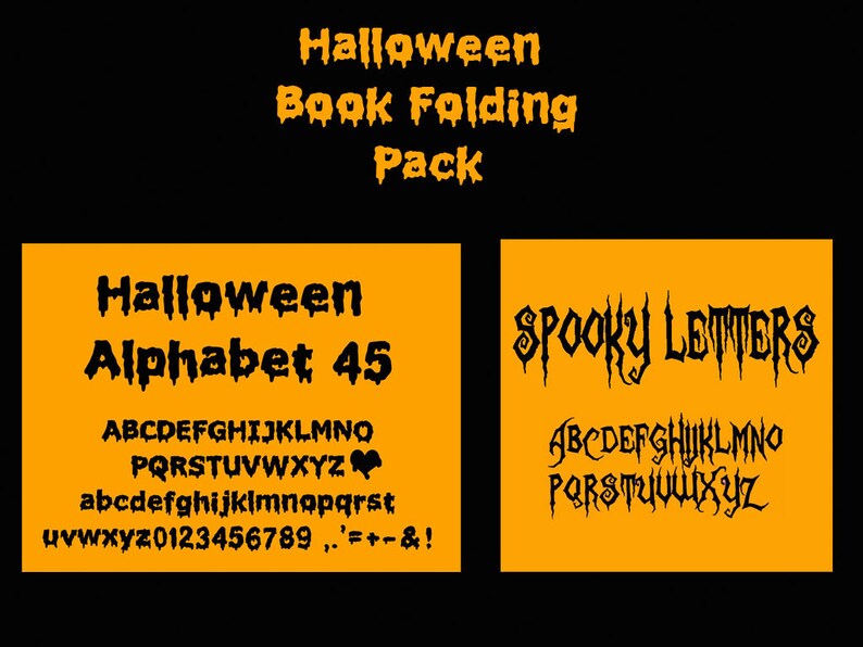 Book Folding Pattern Halloween Set Mark Measure and Fold | Etsy