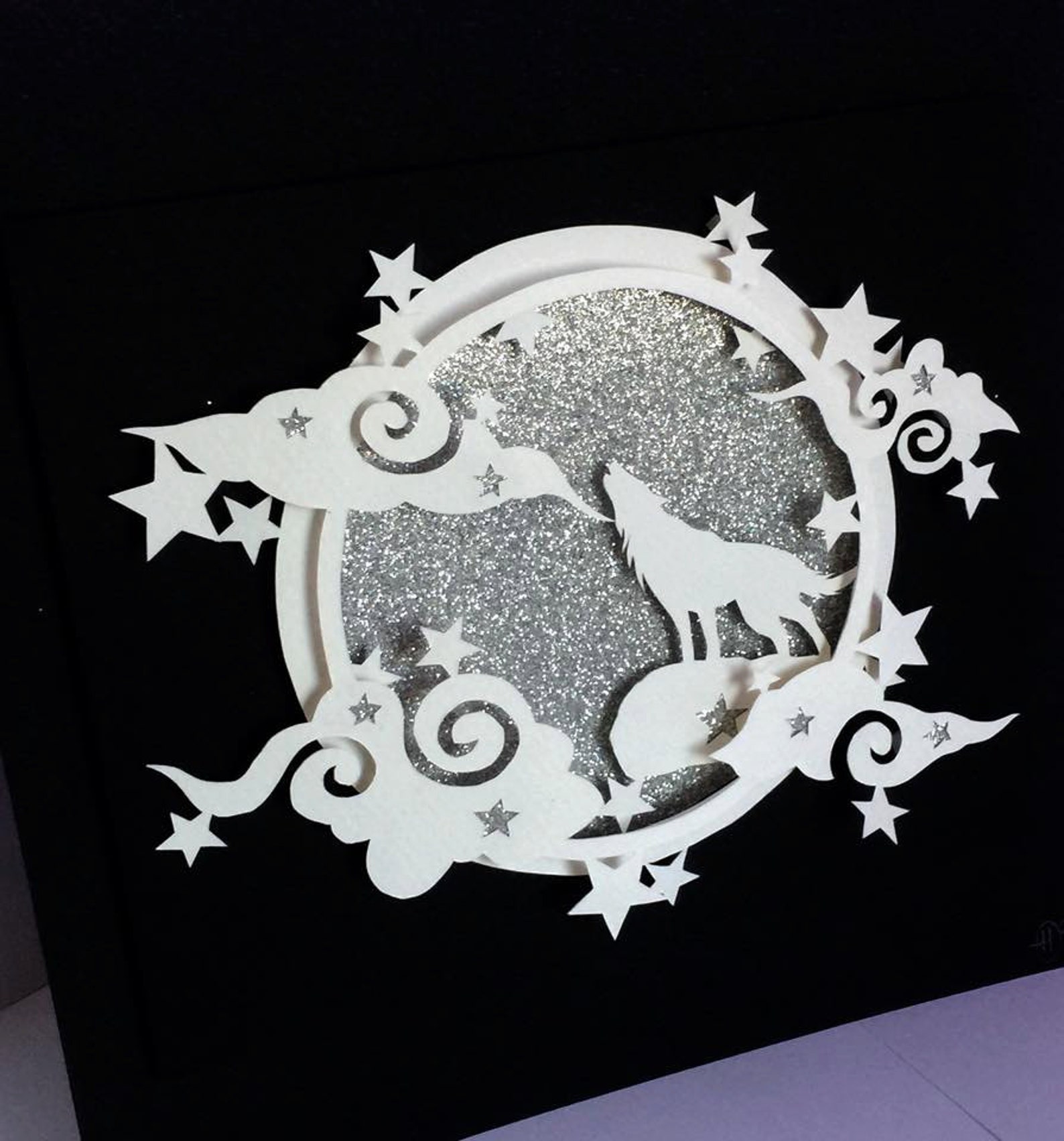 Papercutting Template - Silver Wolf - Cut Your Own - 2 Layered ...