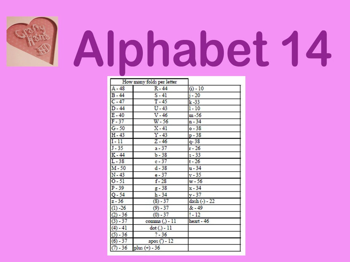 Book Folding Pattern - Alphabet 14 - Quick & Easy - Mark, Measure and ...