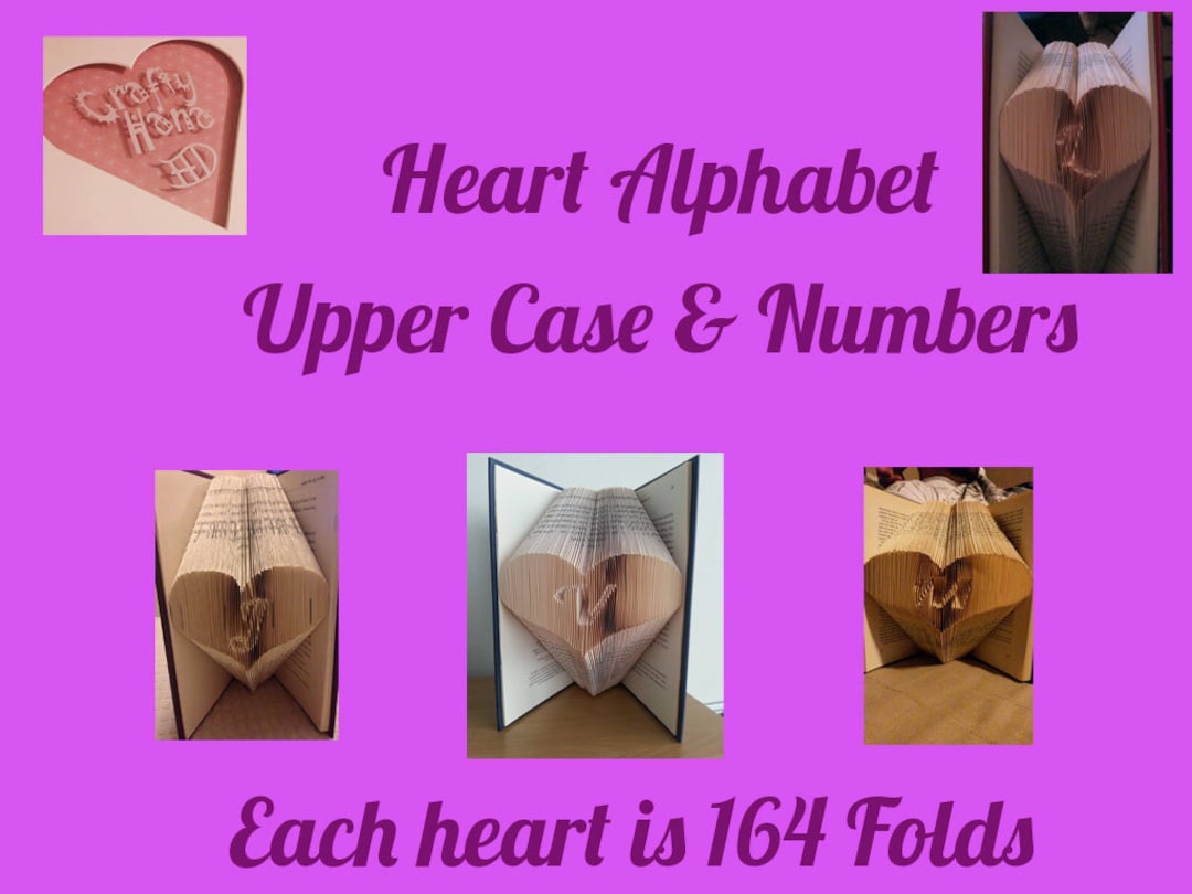 Book Folding Pattern - Inverted Heart Alphabet - Each Pattern is 164 ...