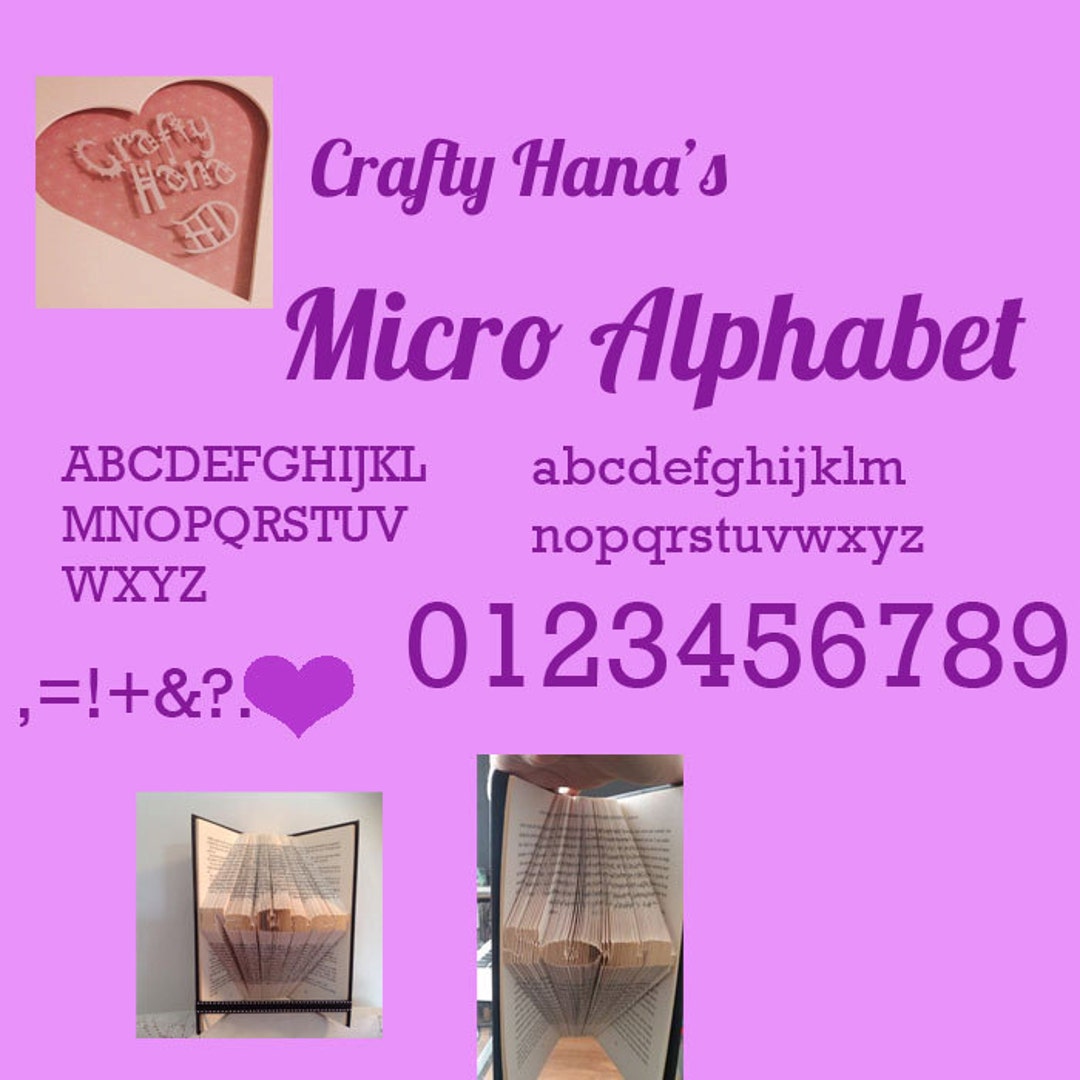 Book Folding Pattern Micro Alphabet Max Letter Height 3cm - Etsy UK