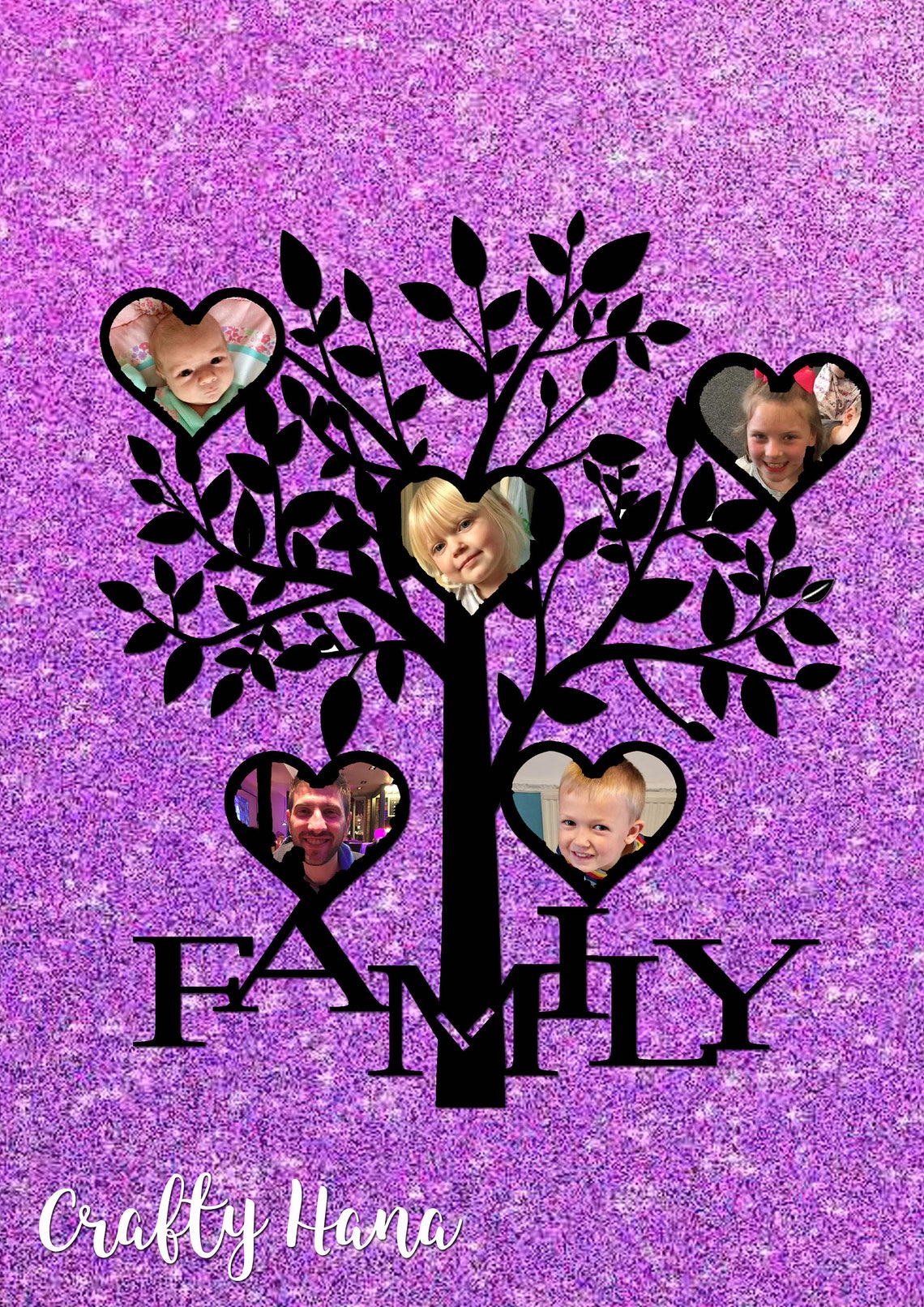 Papercutting Template - Family Tree Photo Frame - JPEG/PDF Files - Can ...