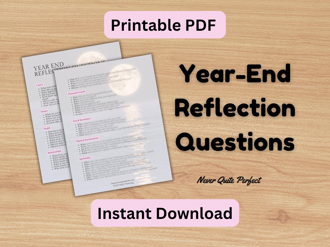 Year End Reflection Questions Printable Download File PDF Letter Size ...