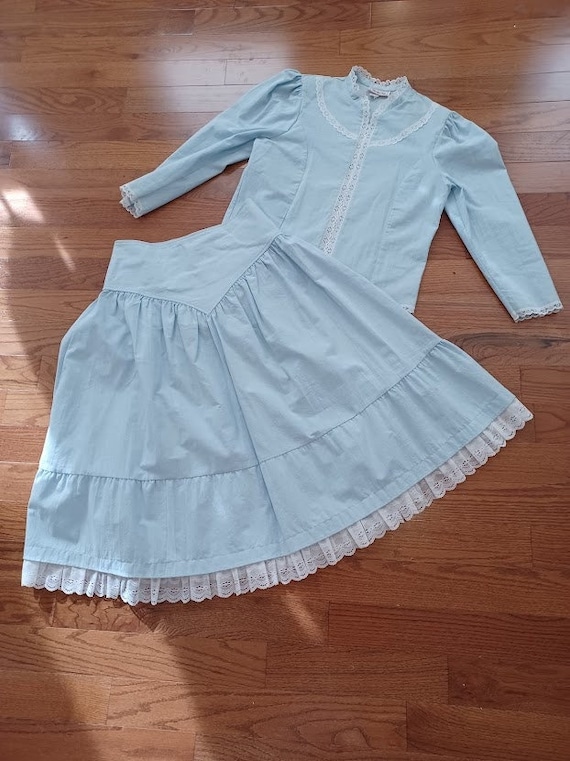 1970s Prairie Style Skirt and Jacket - M - Gem