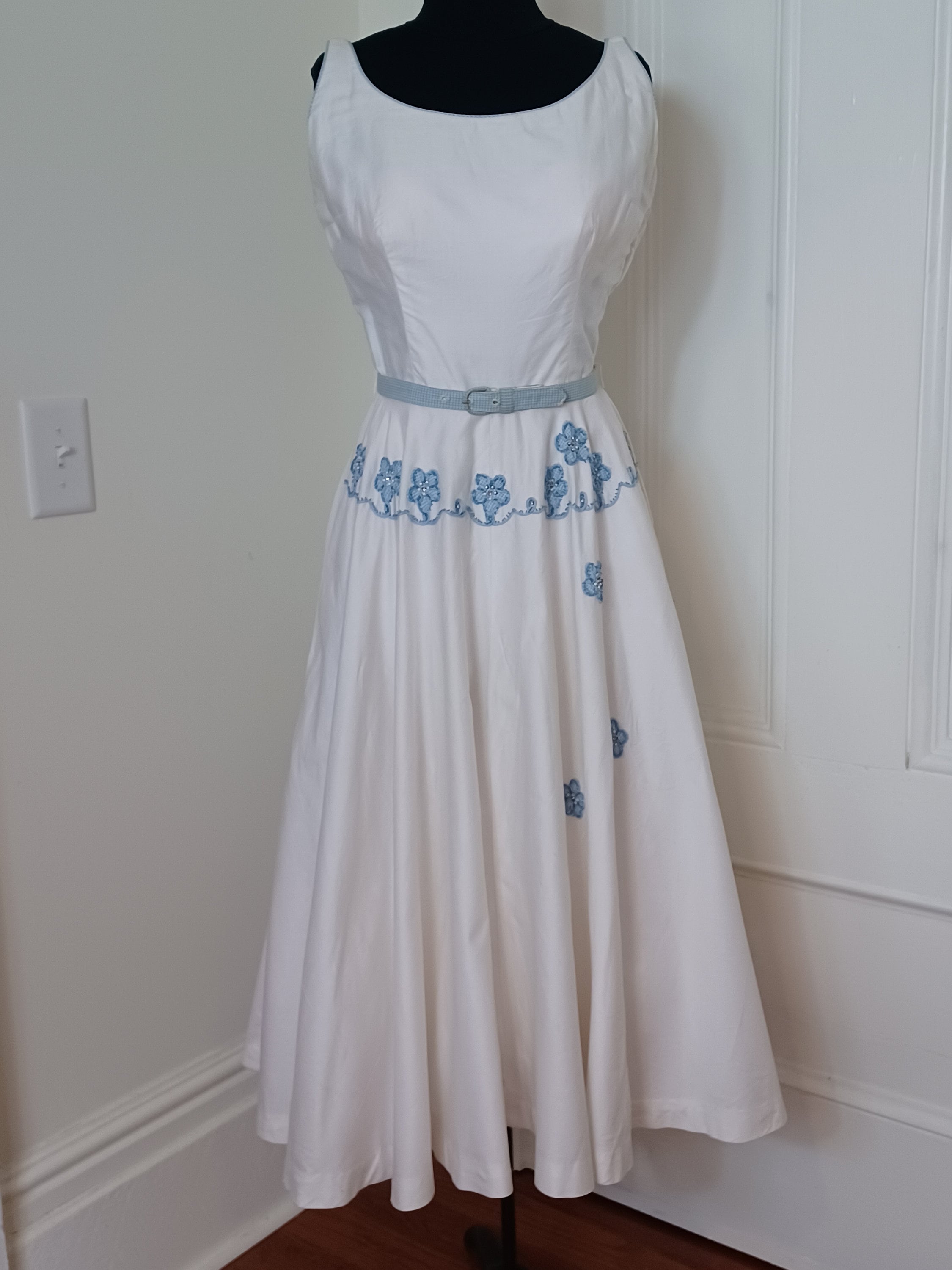 1950s Circle Skirt Sundress With Appliques, Beads, Rhinestones (S/M) - Etsy