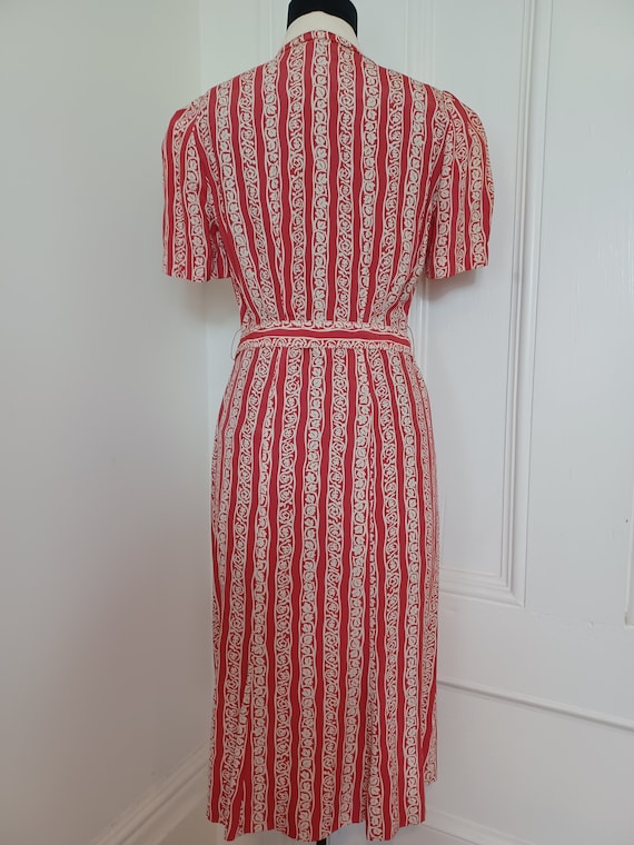 1930s/1940s Rayon Day Dress with Bakelite Buckle and … - Gem