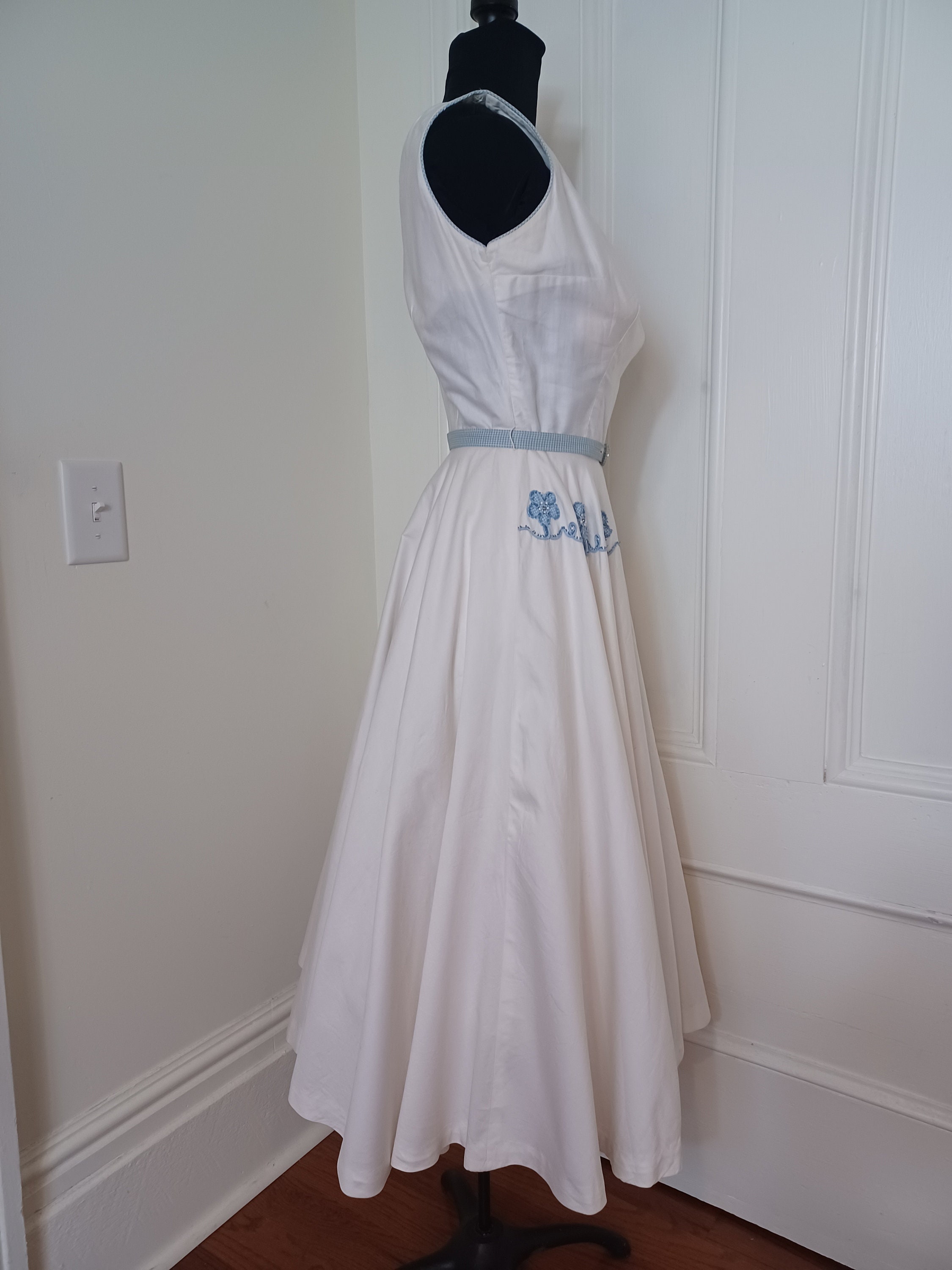 1950s Circle Skirt Sundress With Appliques, Beads, Rhinestones S/M - Etsy