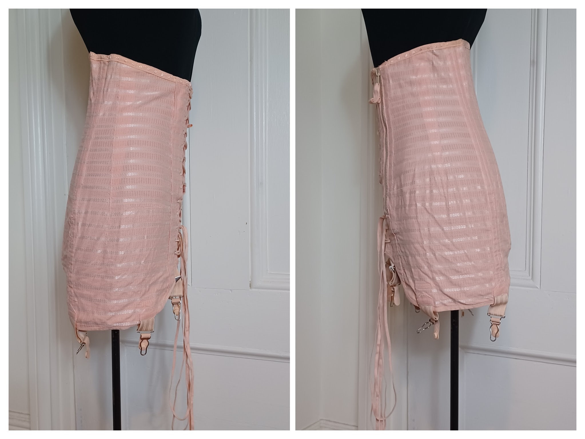 1940s Cloth Open Bottom Lace up Girdle With Garters - Etsy