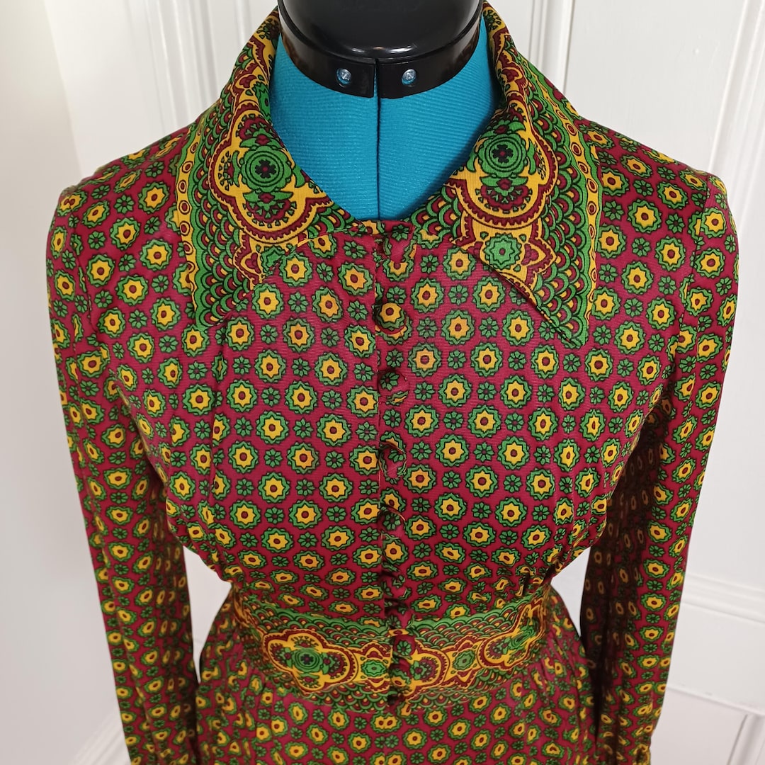 1970s Super Mod Mini Dress With Dagger Collar - "sue Brett" (S) - Etsy