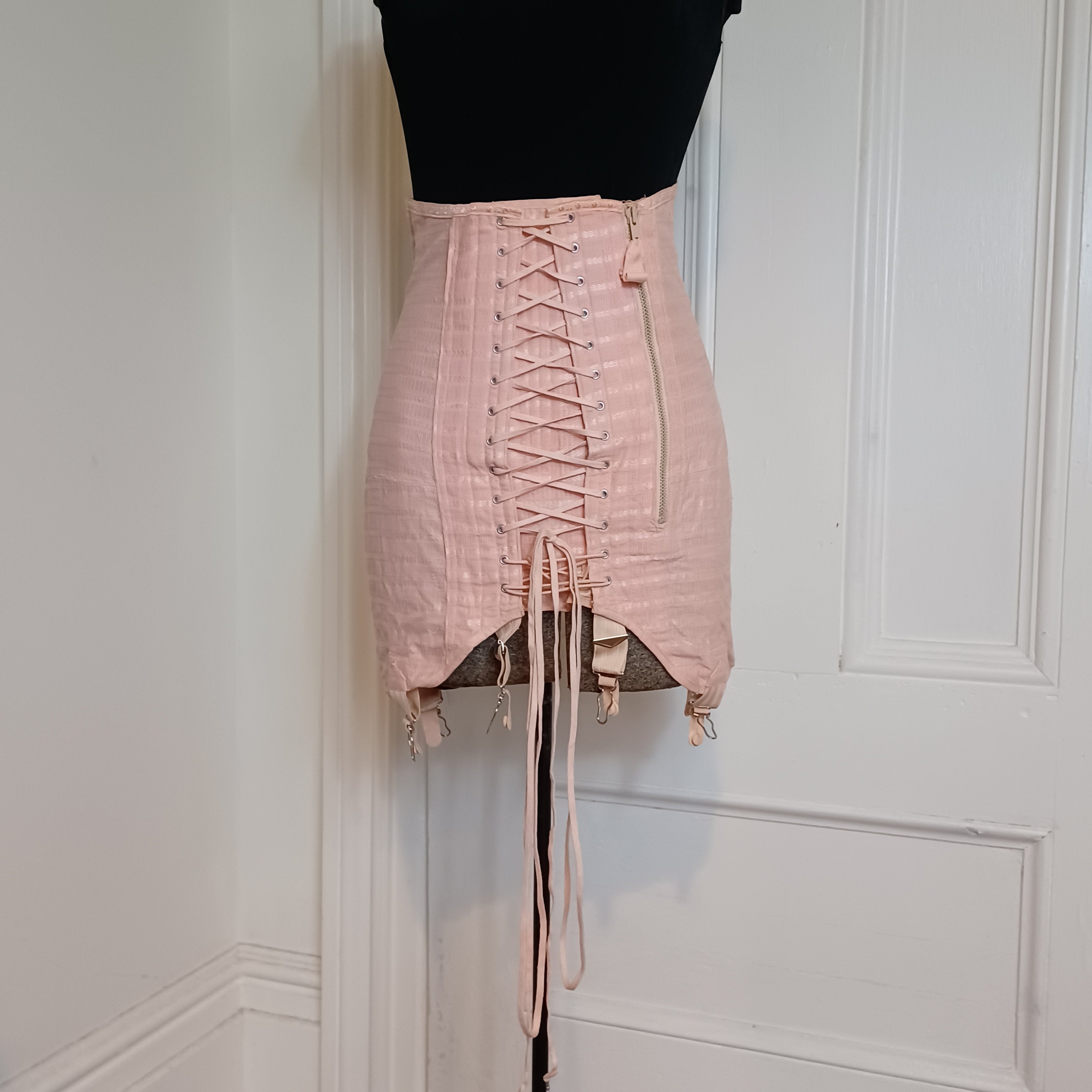 1940s Cloth Open Bottom Lace up Girdle With Garters - Etsy