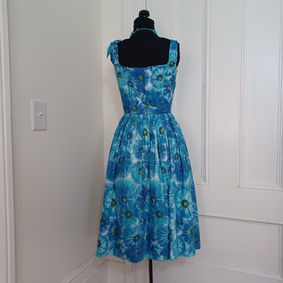 1950s Cotton Sun Dress with Draped Bust - "Pat Sandle… - Gem