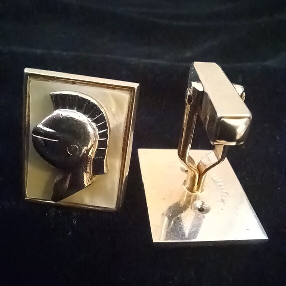 Swank Centurion/Knight Cuff Link and Tie Bar Set - Gem