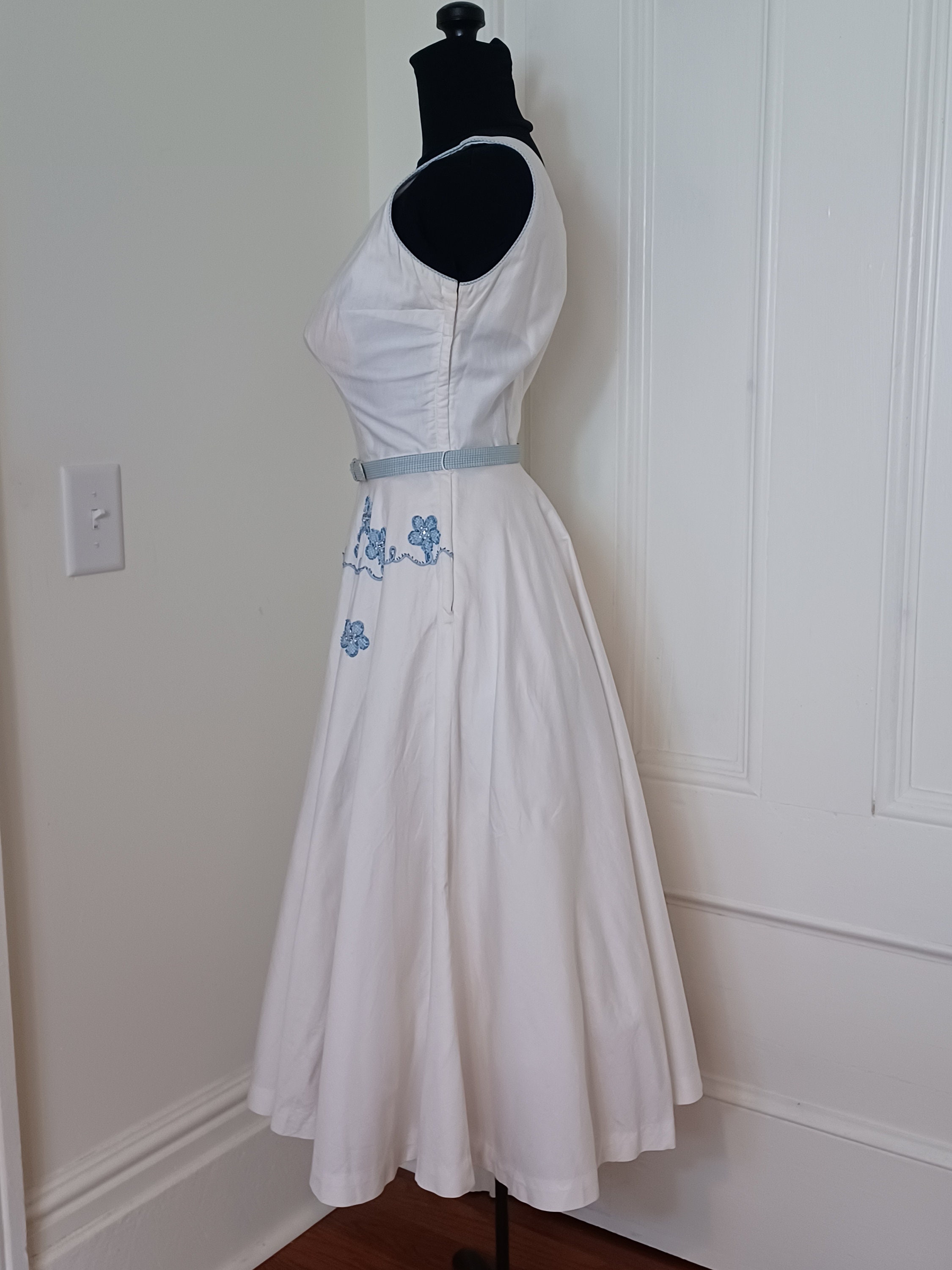 1950s Circle Skirt Sundress With Appliques, Beads, Rhinestones S/M - Etsy