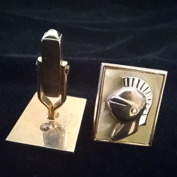 Swank Centurion/Knight Cuff Link and Tie Bar Set - Gem