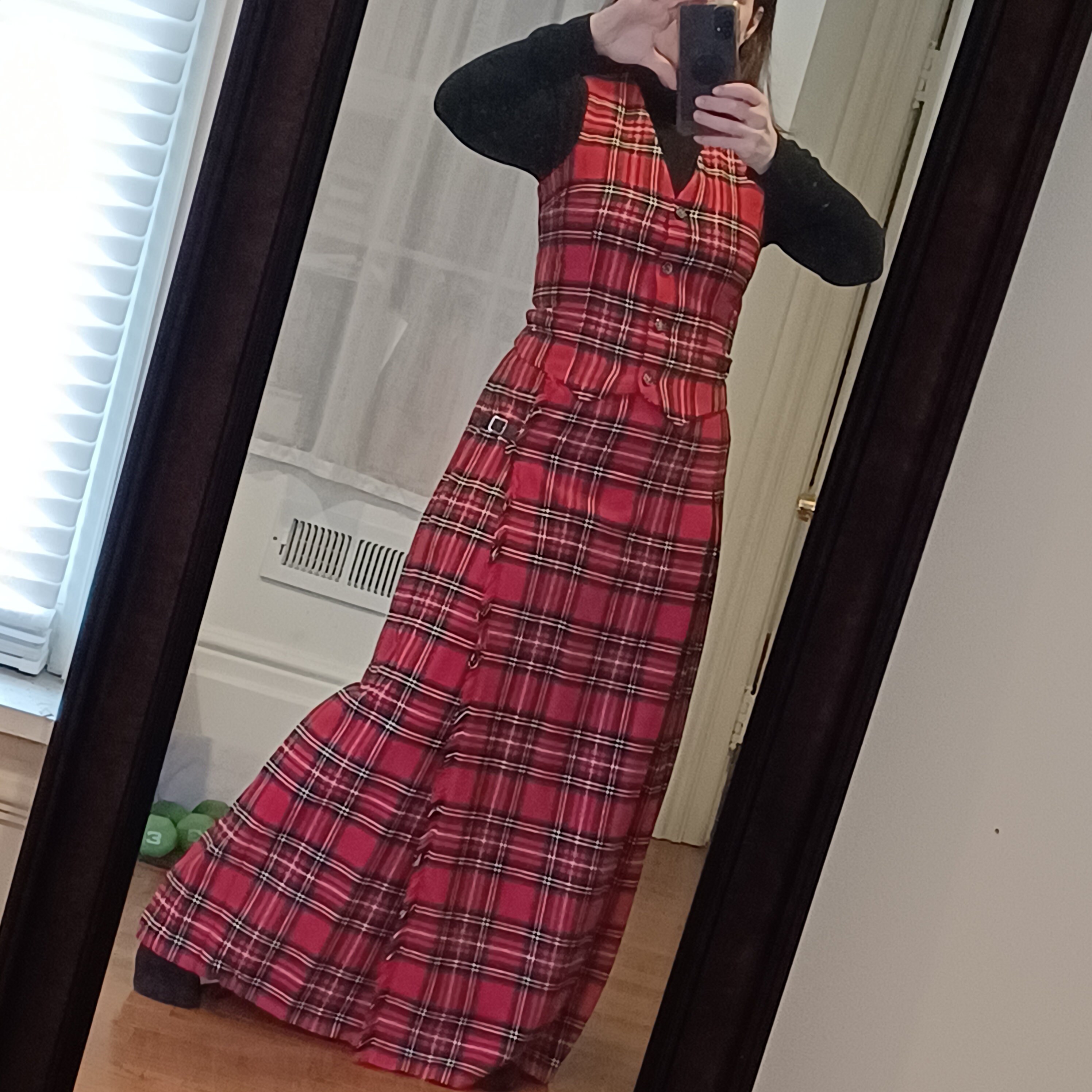 1970s Tartan Plaid Wool Maxi Skirt and Vest Set laird-portch of ...