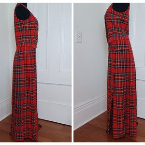 1970s Tartan Plaid Wool Maxi Skirt and Vest Set laird-portch of ...