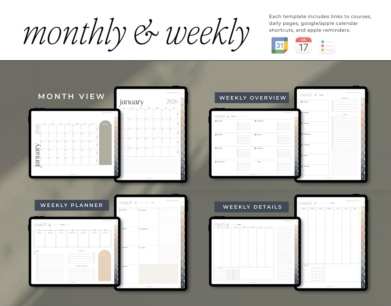 2025-2026 Academic Digital Planner – Goodnotes & Notability (sunrise ...