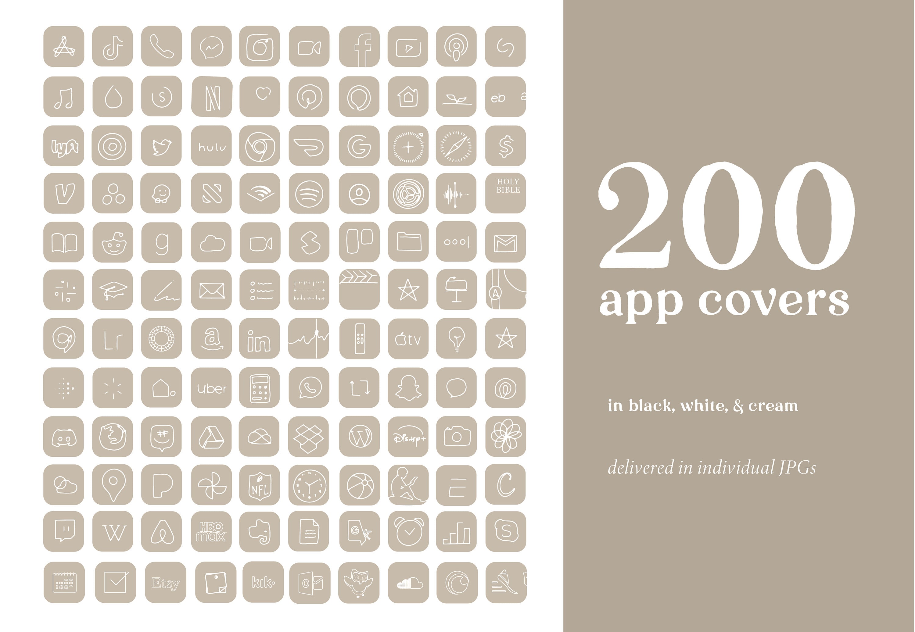 Minimalist Icon Theme Pack for Iphone IOS 14-15 App Covers | Etsy Canada