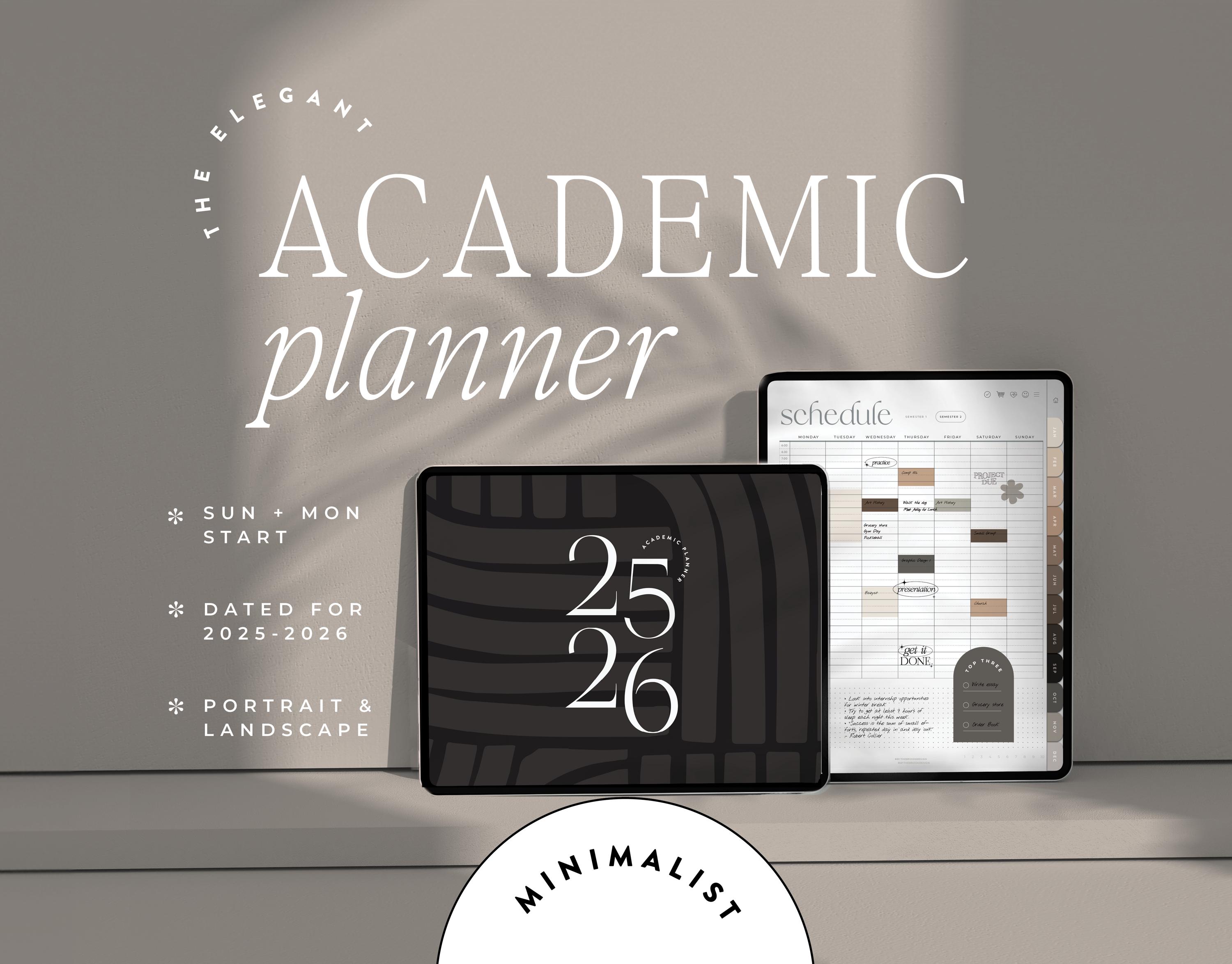 2025-2026 Academic Digital Planner – Minimalist, Goodnotes, Notability ...