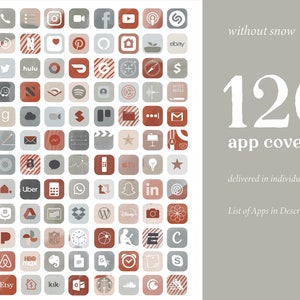 Christmas Boho Icon Theme Pack | App Covers | Ios iPhone Shortcuts ...
