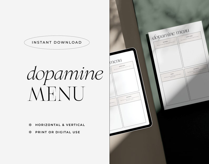 Dopamine Menu Template | ADHD Planner, Happiness Tracker (printable ...